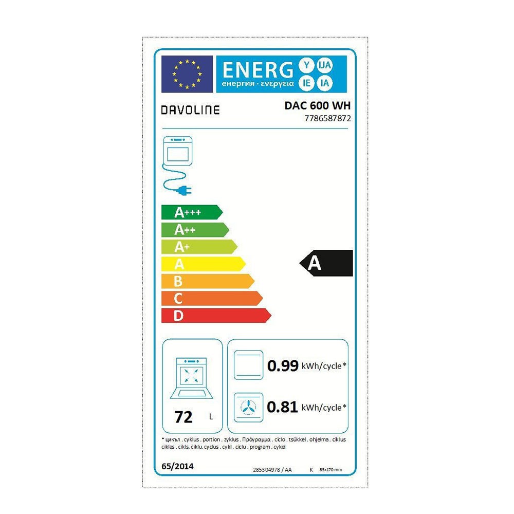Davoline DAC 600 Κουζίνα αερόθερμη κεραμική | Euragora.gr